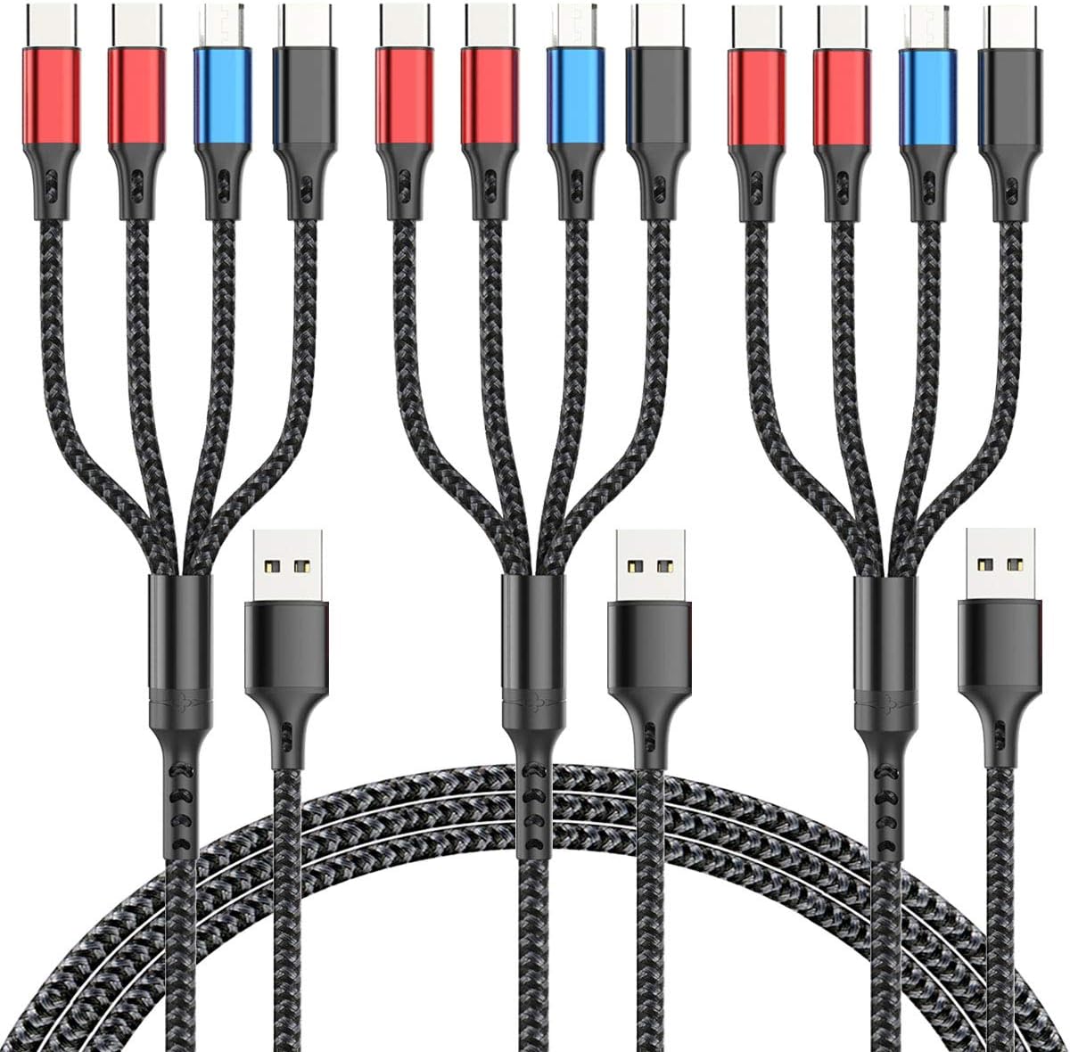 Amazon.com: murnowy 3Pack 5FT Multi USB Charging Cable 3A, Nylon ...
