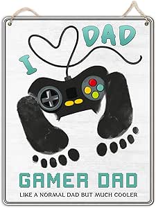DIY Gamer Dad Footprint Craft for Fathers Day Gift, Father's Day Video ...