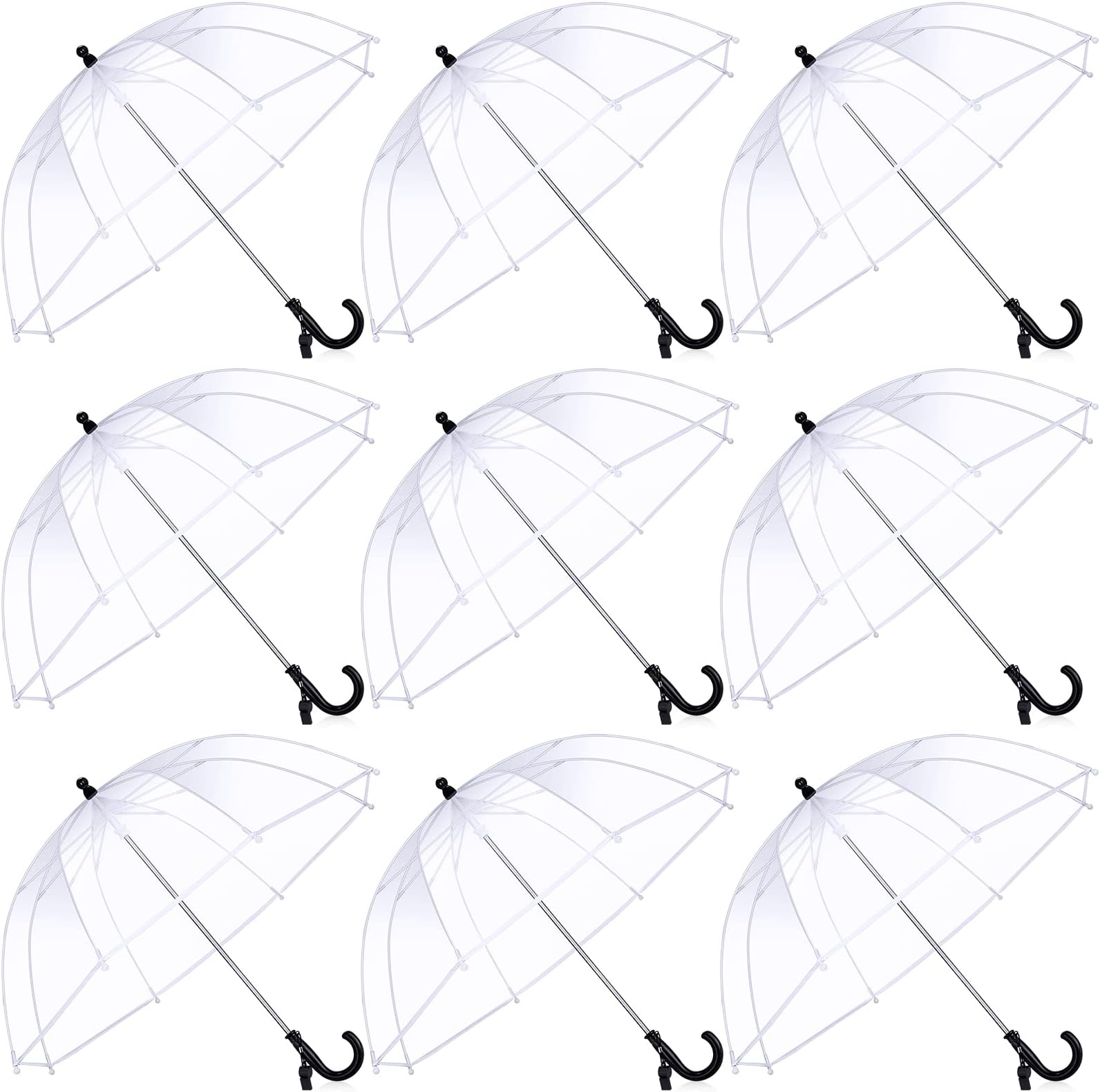 Amazon.com: Sara Rain (6 Pack) 46" Adult Clear Bubble Umbrella Auto ...