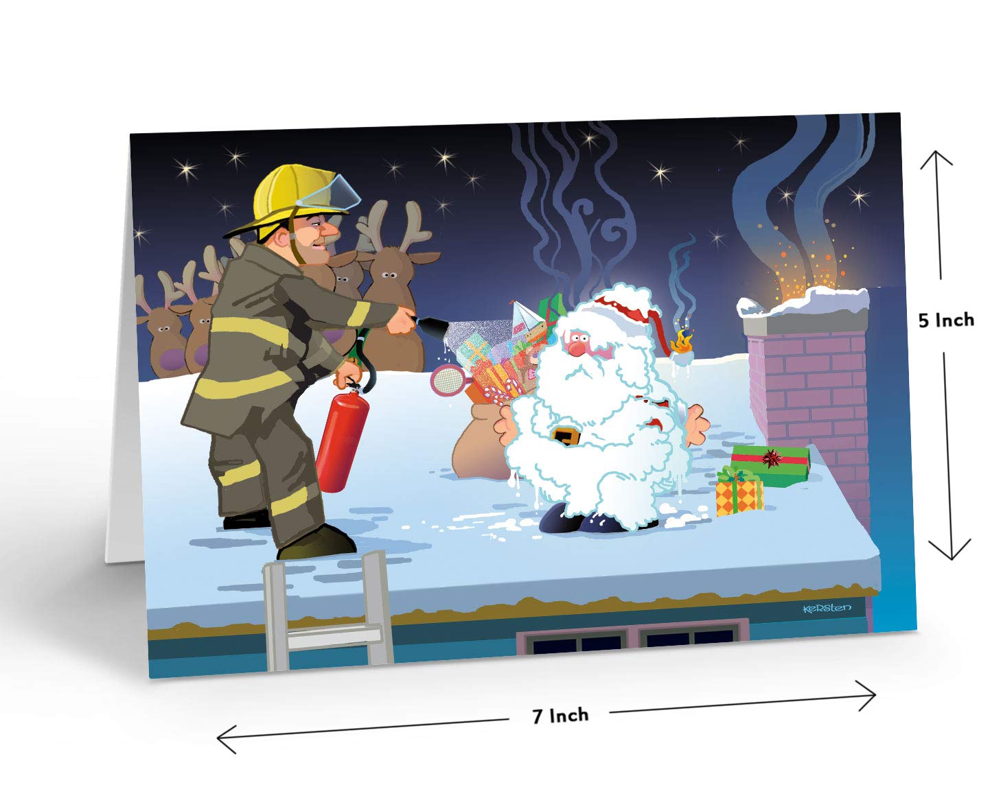 Firefighter Christmas Cartoons Pompotops Christmas Personalized Flat