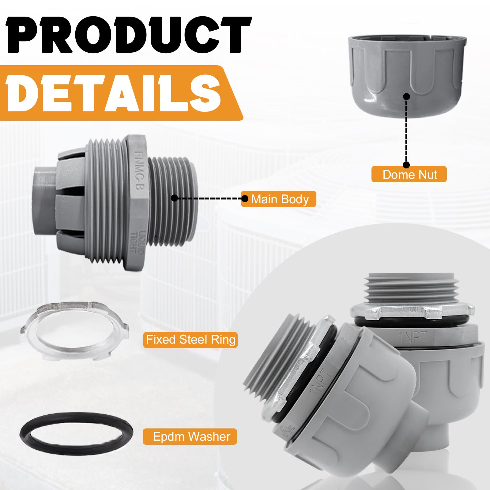 Snapklik.com : Wocloer 1 Inch Liquid Tight Connector PVC Flexible ...