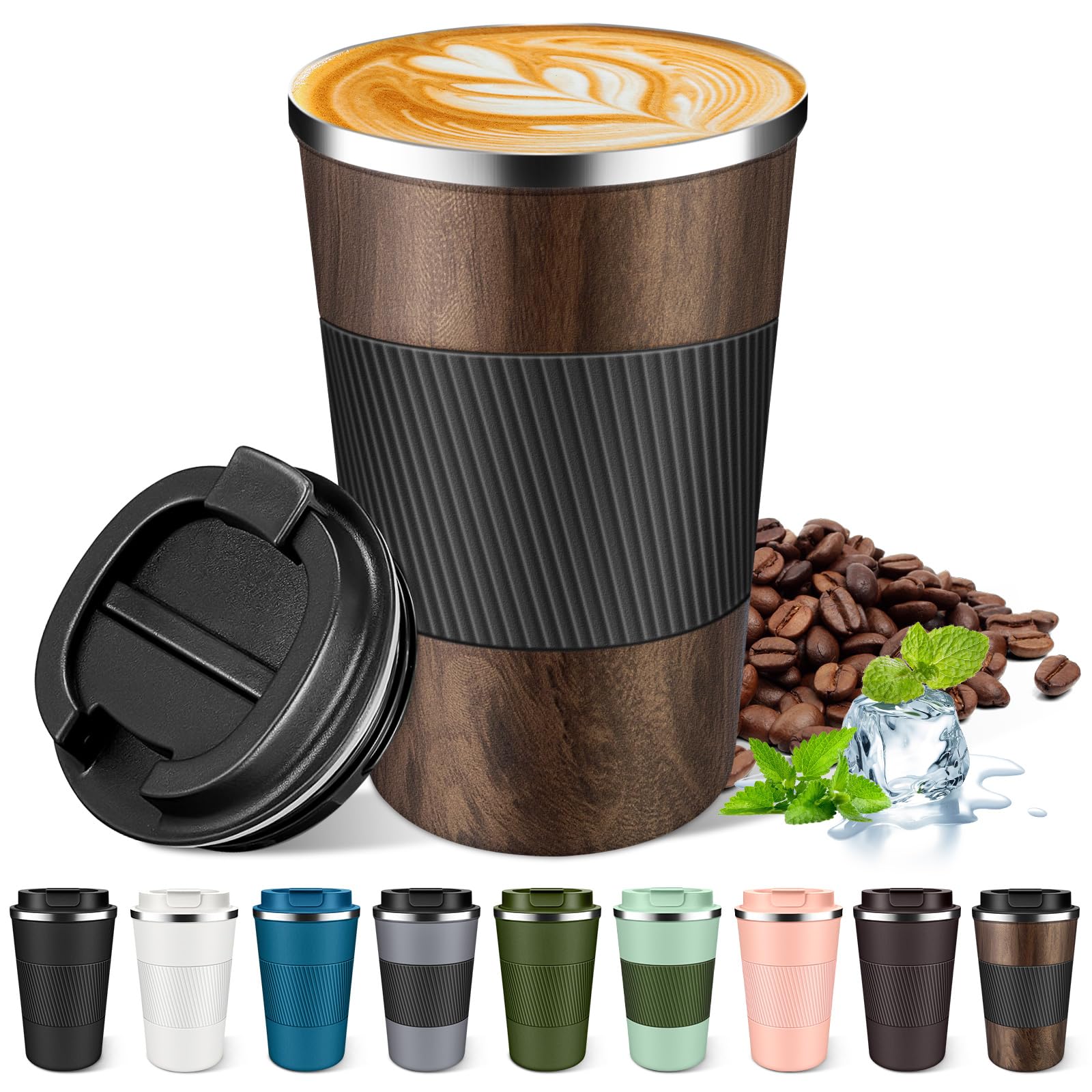 Amazon.com: YUTGSMPO Insulated Coffee Mug 12oz & 17oz, Leakproof Coffee ...