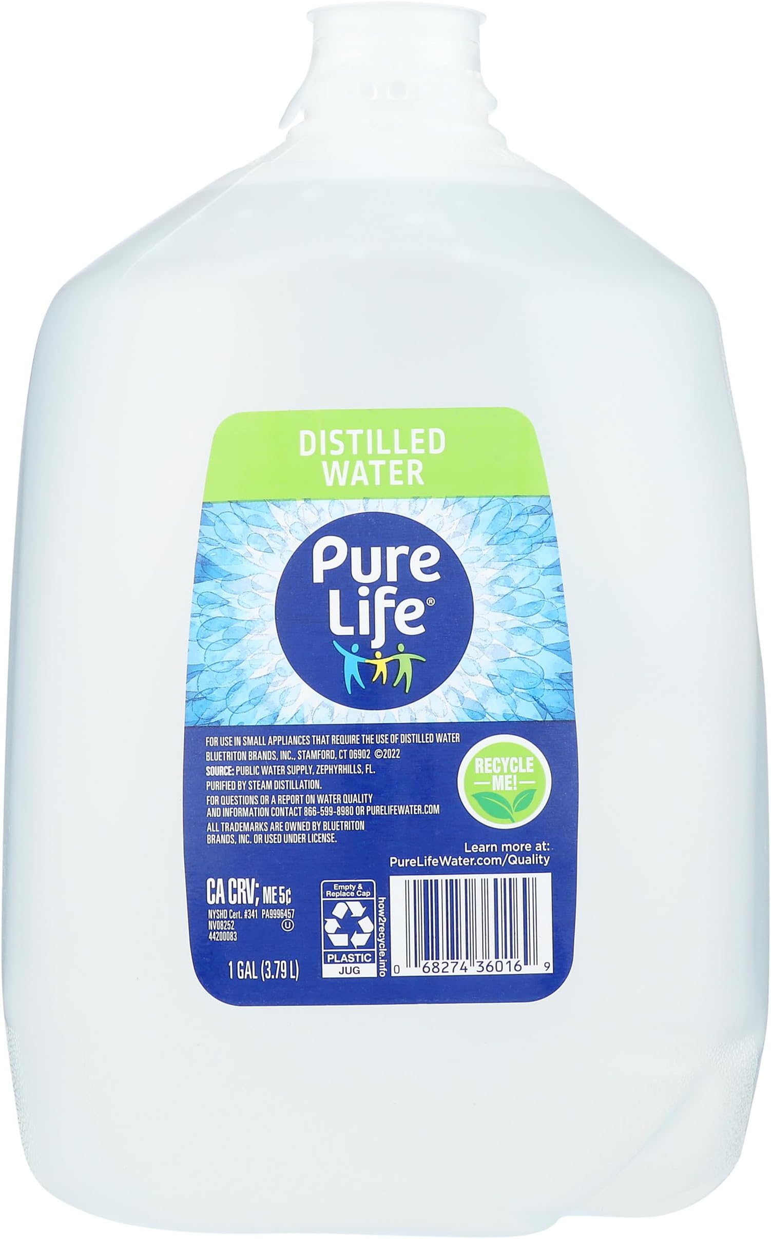 Amazon.com: Pure Life Distilled Water, 1-Gallon, Plastic Bottled Water ...