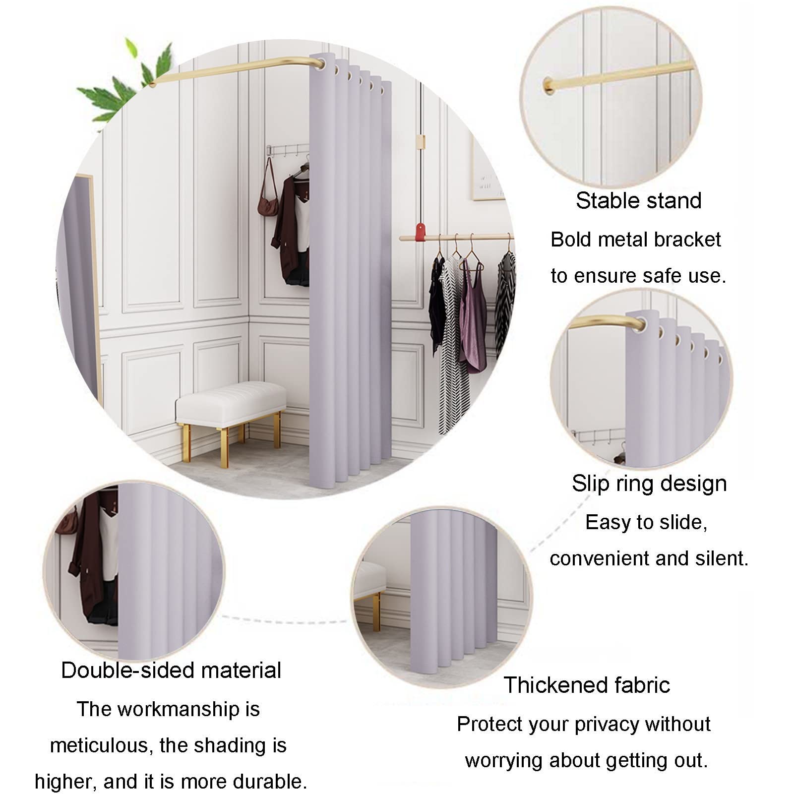 Fitting Room in Clothing Store, F-Shaped Spacious Changing Room Divider ...