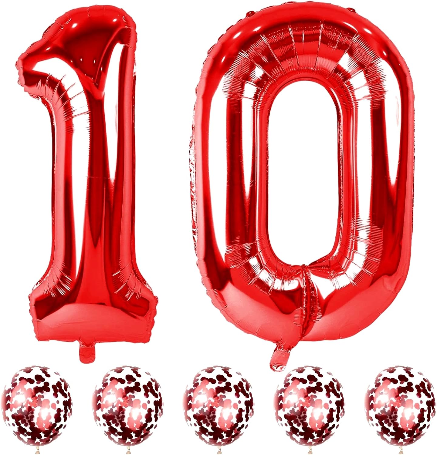Amazon.com: 10th Birthday Balloons for Girls Boys, 40 Inch Giant Red ...
