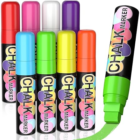 Amazon.com : Jumbo Chalk Window Markers for Cars Glass Washable - 8 ...