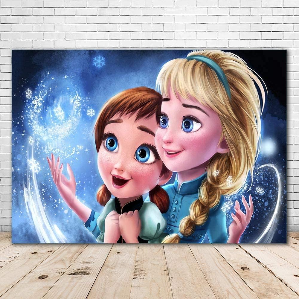 Amazon.com: YouRan Baby Princess Elsa and Anna Backdrop Happy Birthday ...
