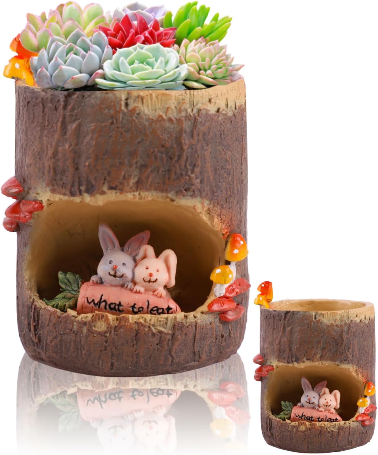 Amazon.com : Cute Rabbit Succulent Plants Pots - Small Ceramic Planter ...
