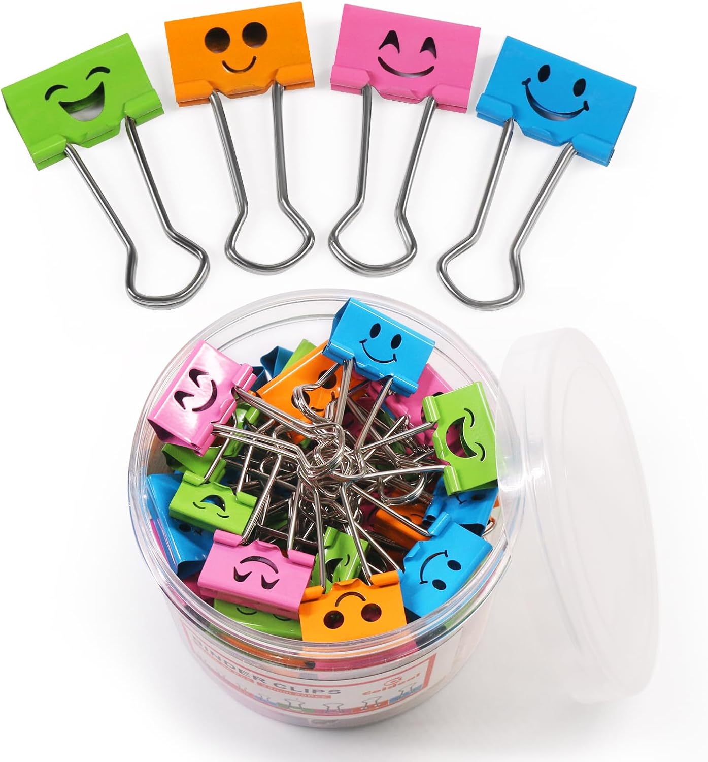 Mini Smiley Binder Paper Clips, Coideal 19mm Small Bull Clips Smiling ...