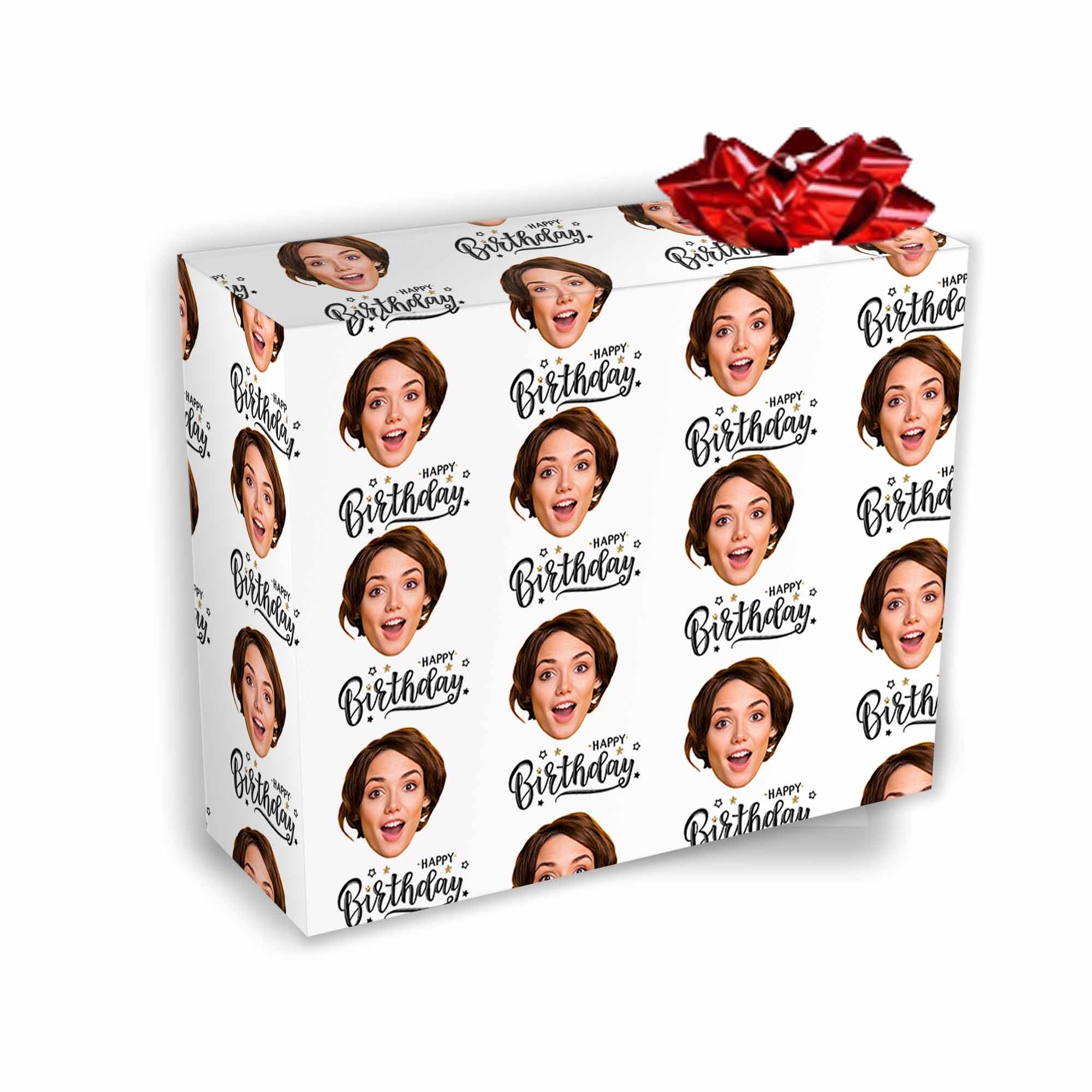 Amazon.com: DIYKST Custom Birthday Gift Wrapping Paper with Name Face ...
