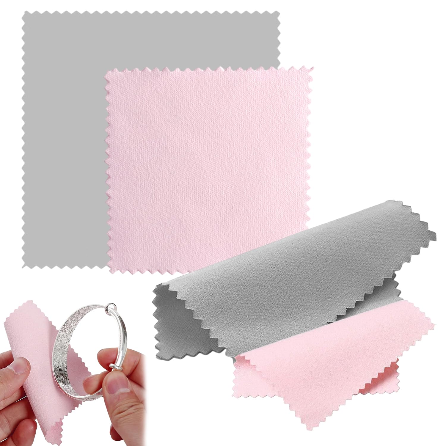 4PCS Polishing Cloth Set, Silver Jewelry Cleaner Cloth, Jewelry Wipe ...