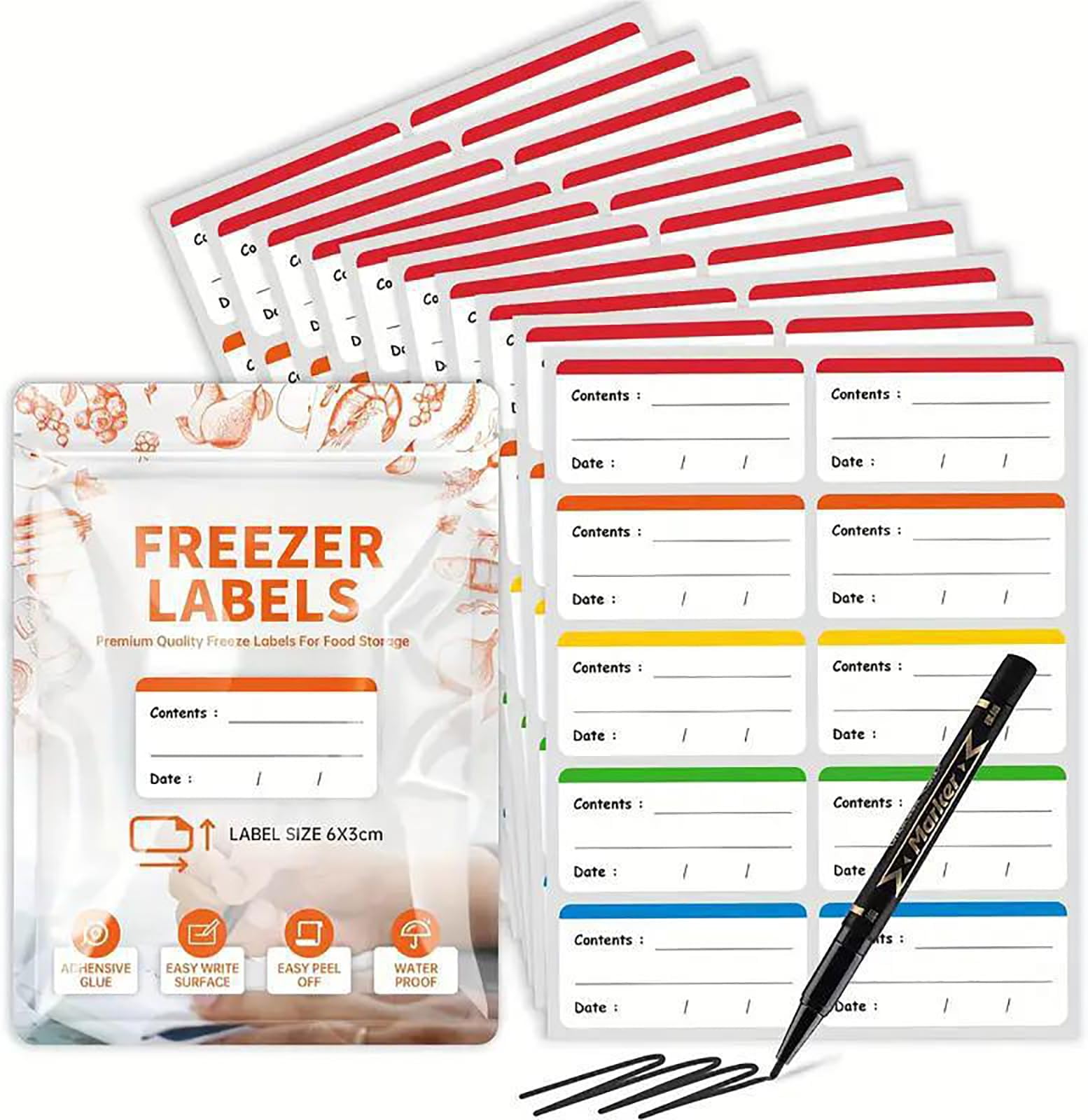 OSYLICT 100pcs Removable Freezer Labels,2.36x1.18 Inch Food Date ...