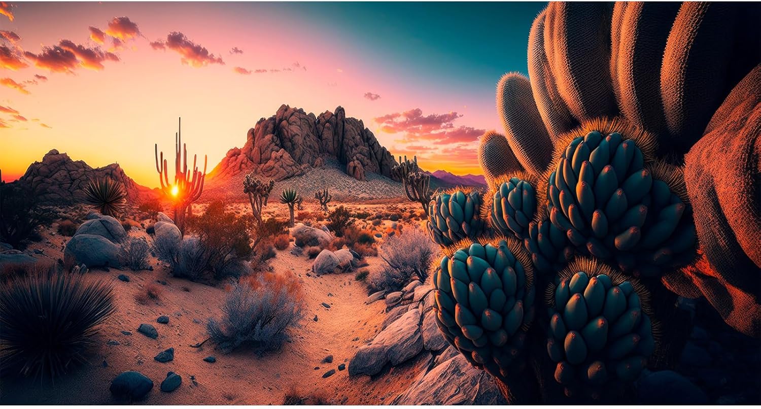 Amazon.com : Sunset Desert Reptile Tank Background Sunrise Clouds Over ...