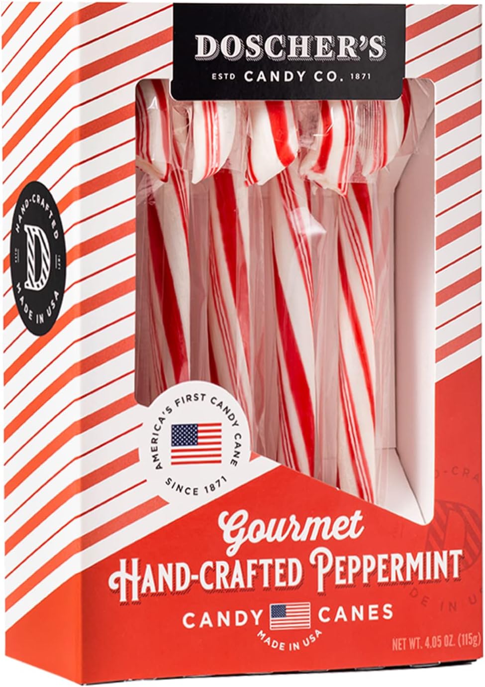 Amazon.com: Doscher's Gourmet Hand Crafted Peppermint Candy Canes 5ct ...