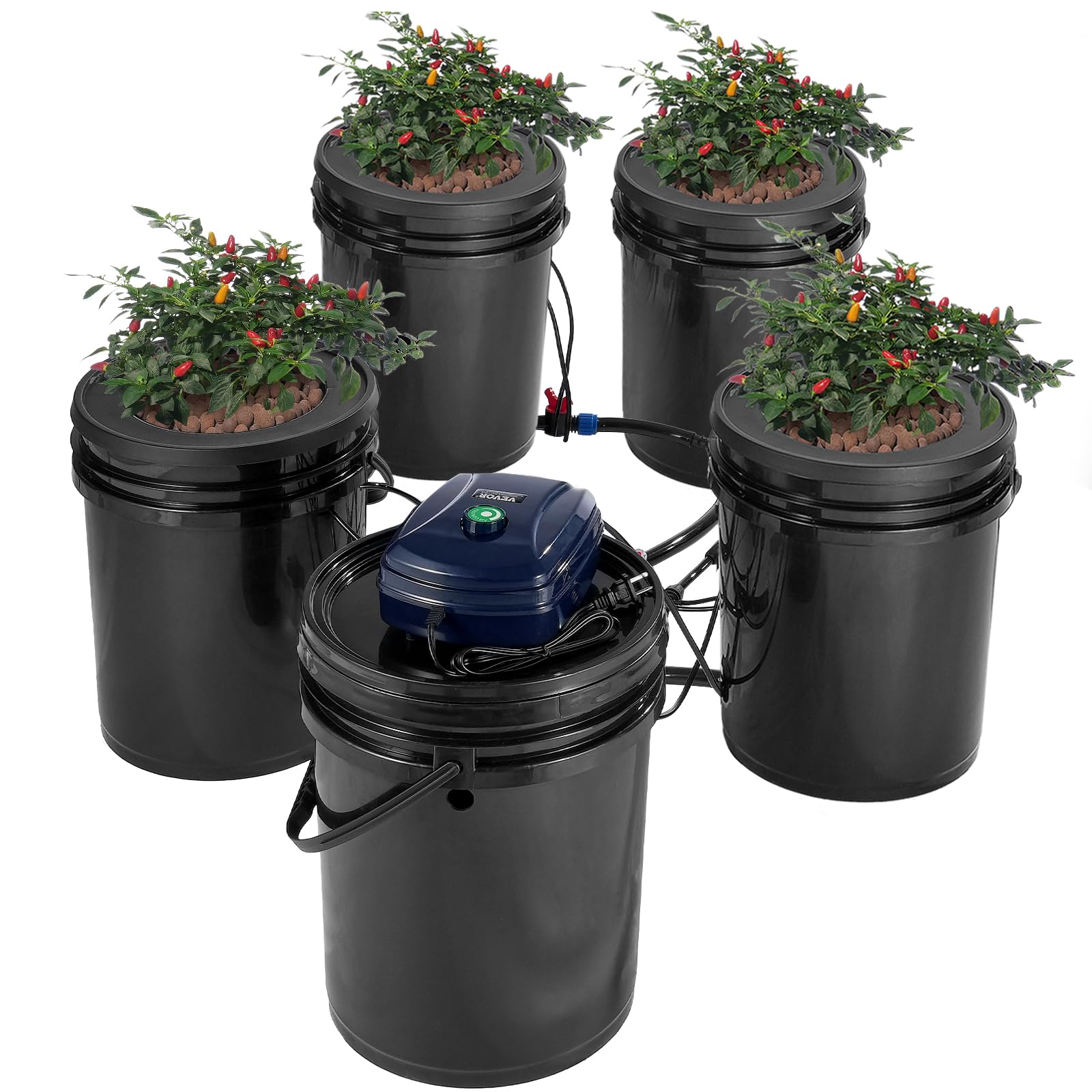 Snapklik.com : VEVOR RDWC Hydroponics Grow System, Hydroponic Growing Kit