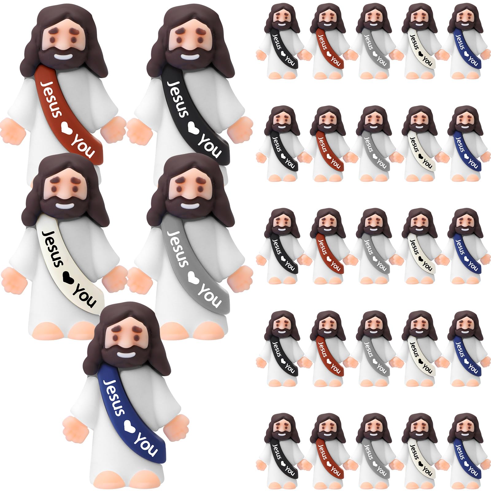 Amazon.com: Bememo 25 Pcs Little Jesus Figures Original Design Jesus ...