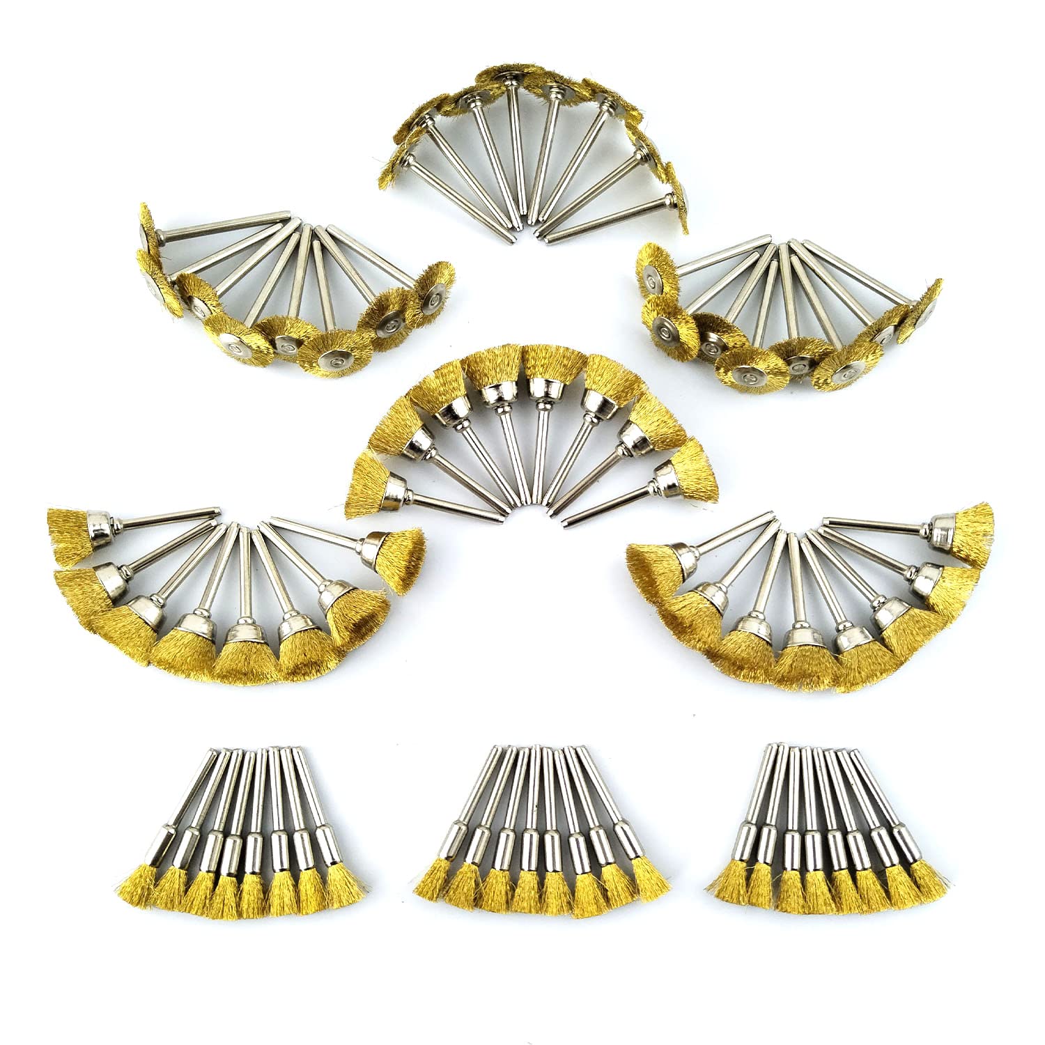 Merryland Brass Brush for Dremel 72pcs, Pen Brush Wheel Brush Cup Brush ...