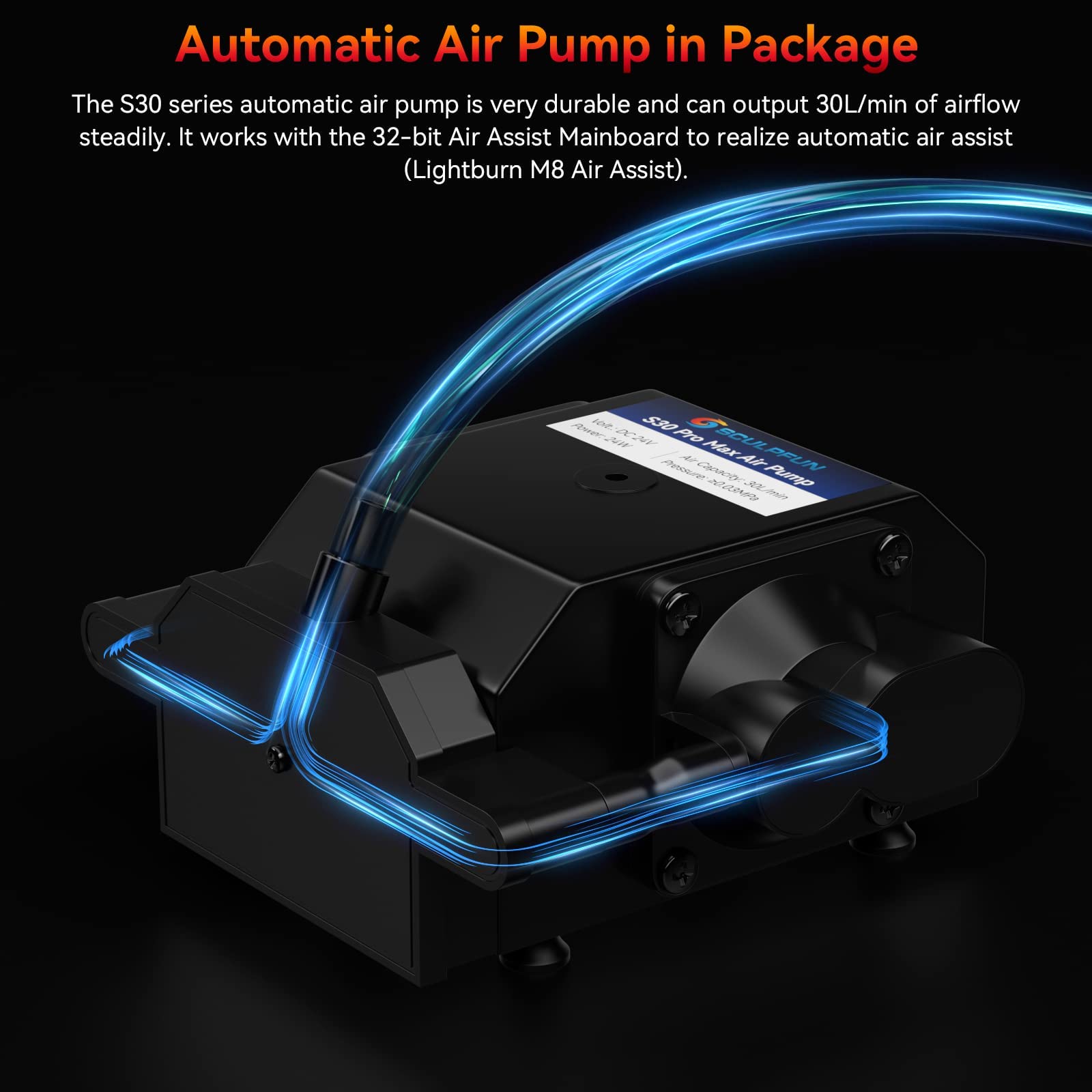 SCULPFUN Automatic Air Assist Kit, 32Bit Automatic Air Assist Mainboard ...