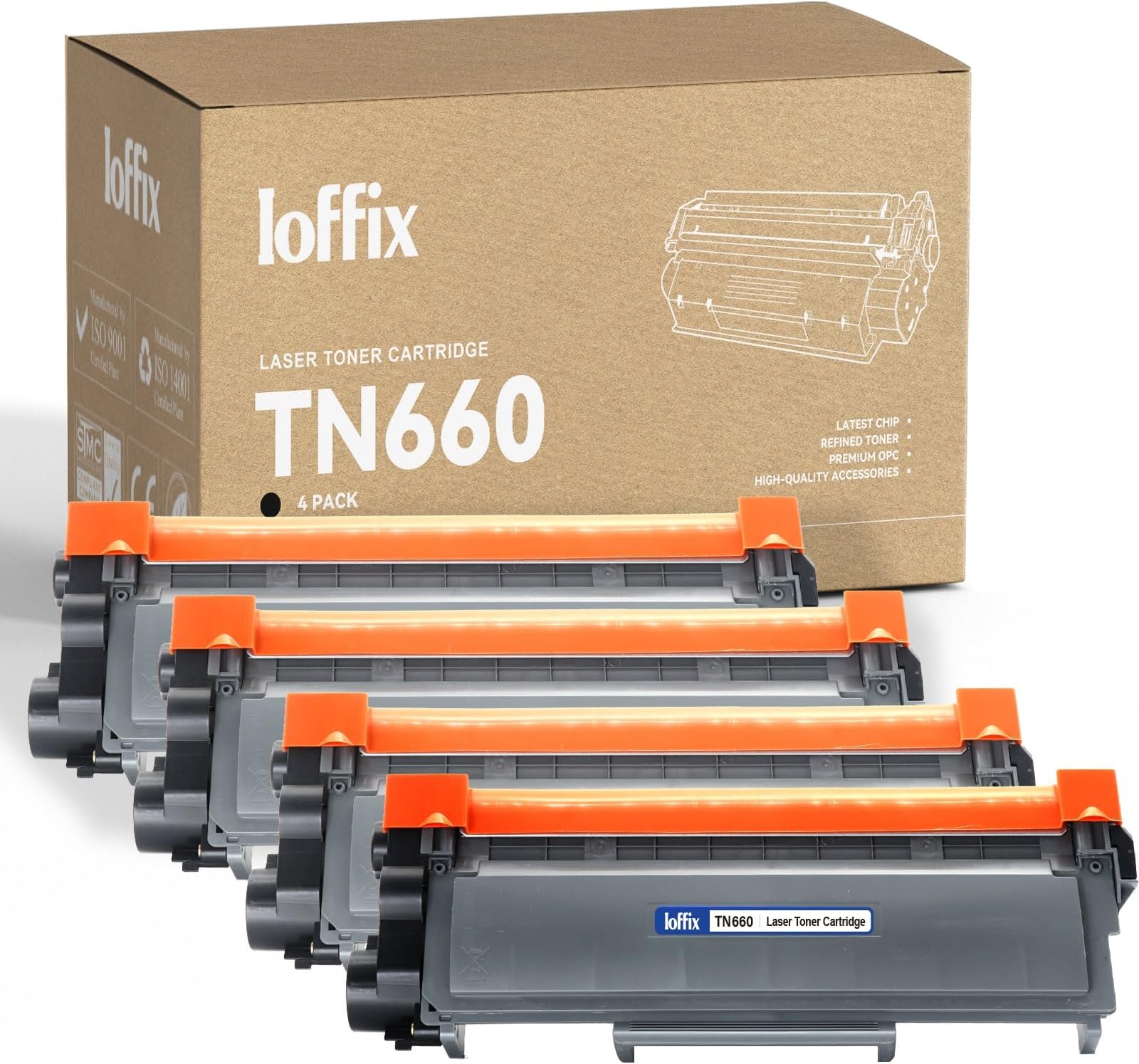 Amazon.com: Ioffix TN-660 Toner Cartridges Black Compatible for Brother ...