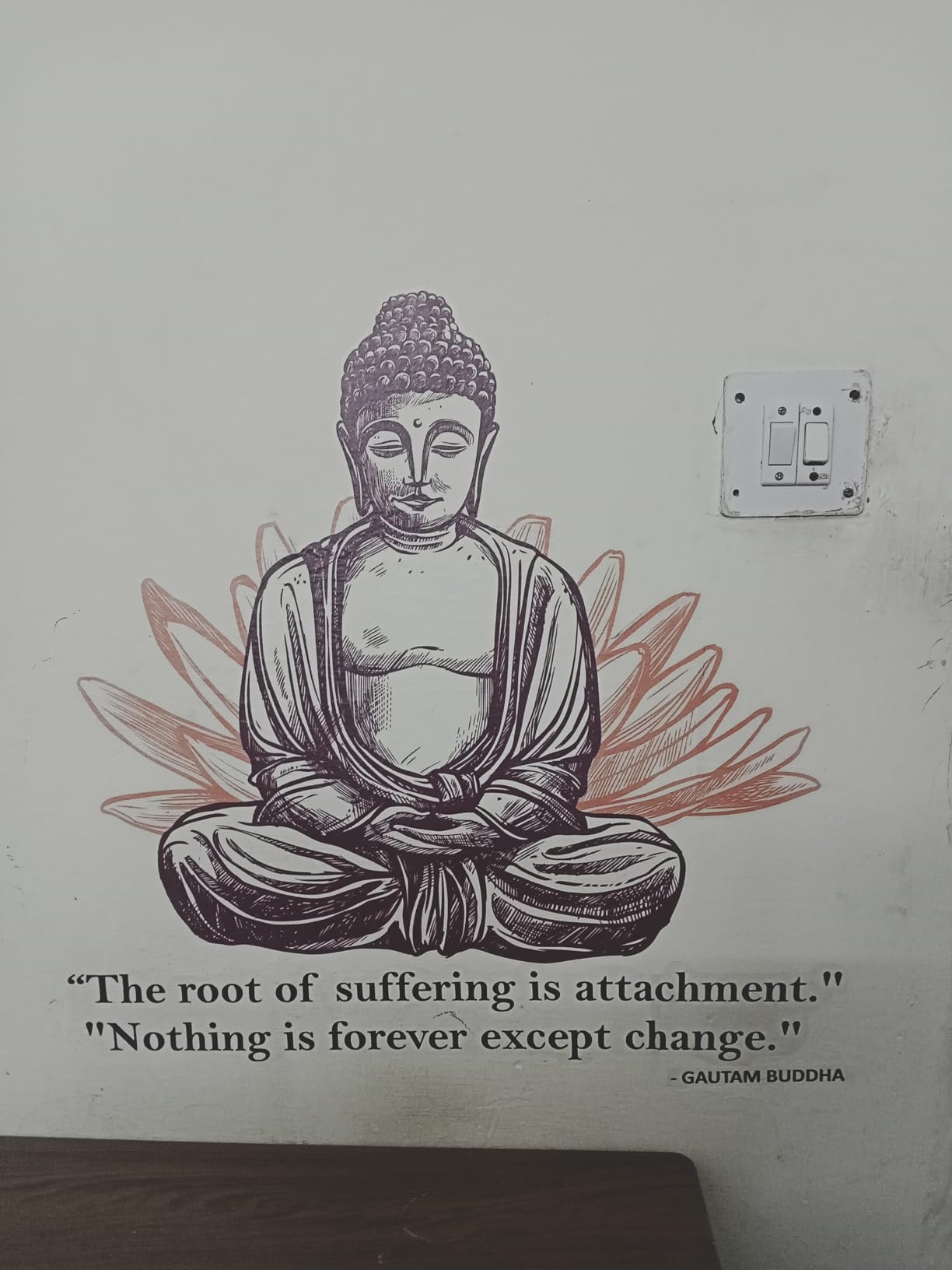 Wall Attraction Gautam Buddha with Quote Wall Sticker & Mural Sticker ...