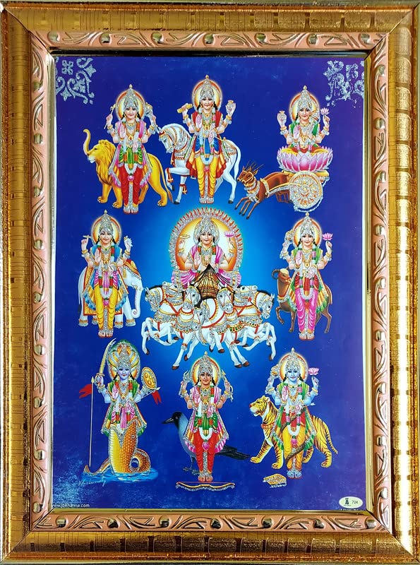 Art Navagraha Bhagvan Religious Photo frame | Zari Shining Print ...