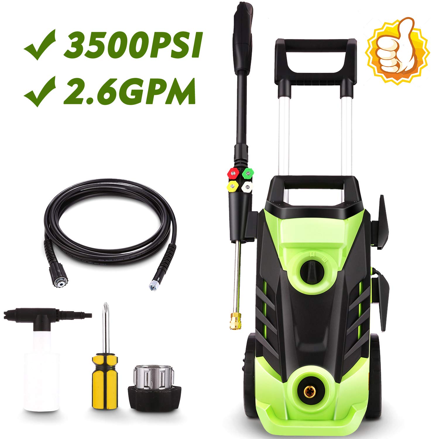 Homdox Electric Pressure Washer 3500psi 1800w Power Washer 2 6gpm ...