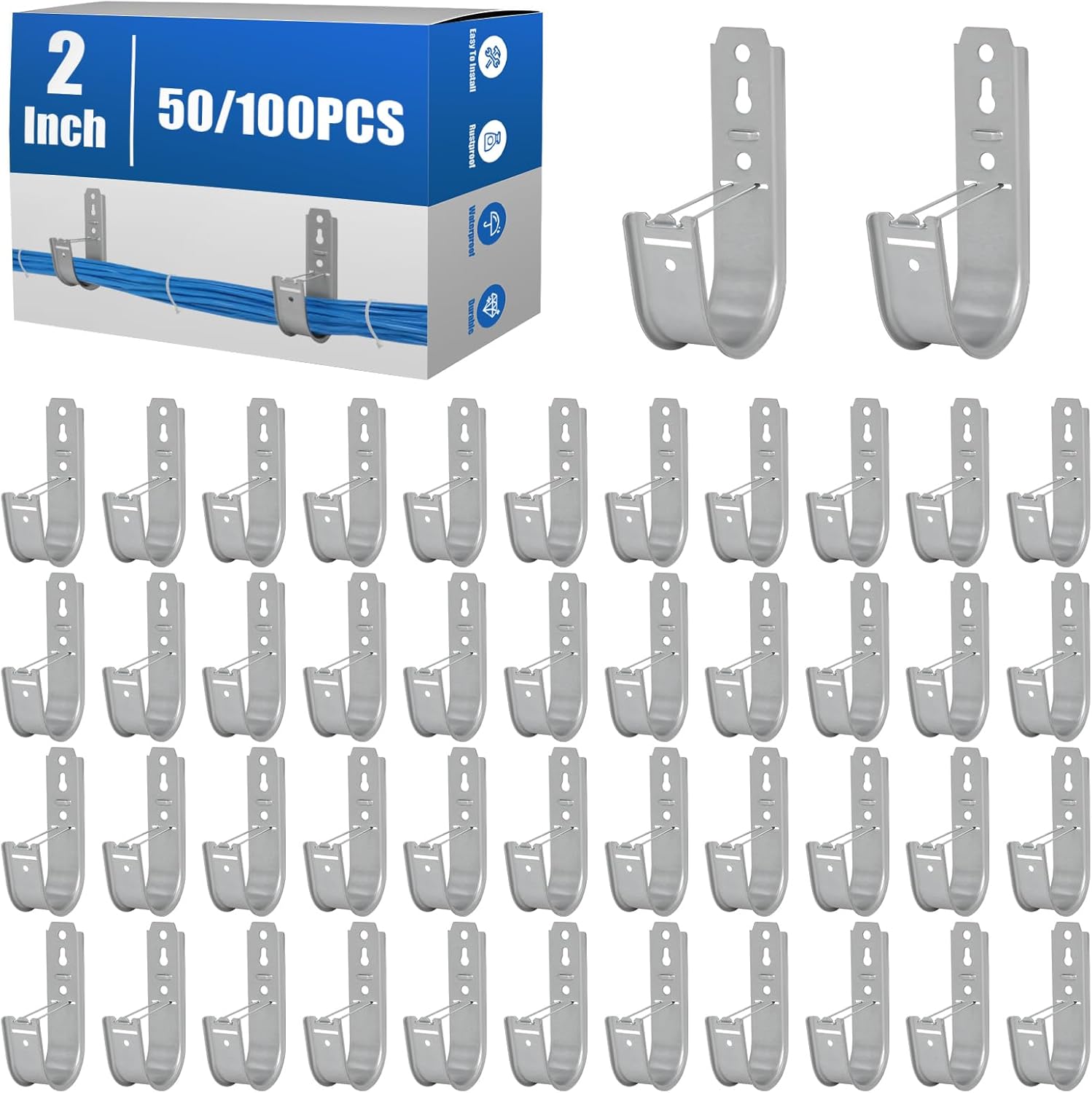 Amazon.com: Podoy 2 Inch J Hooks for Cabling - 100 Pack Cable ...
