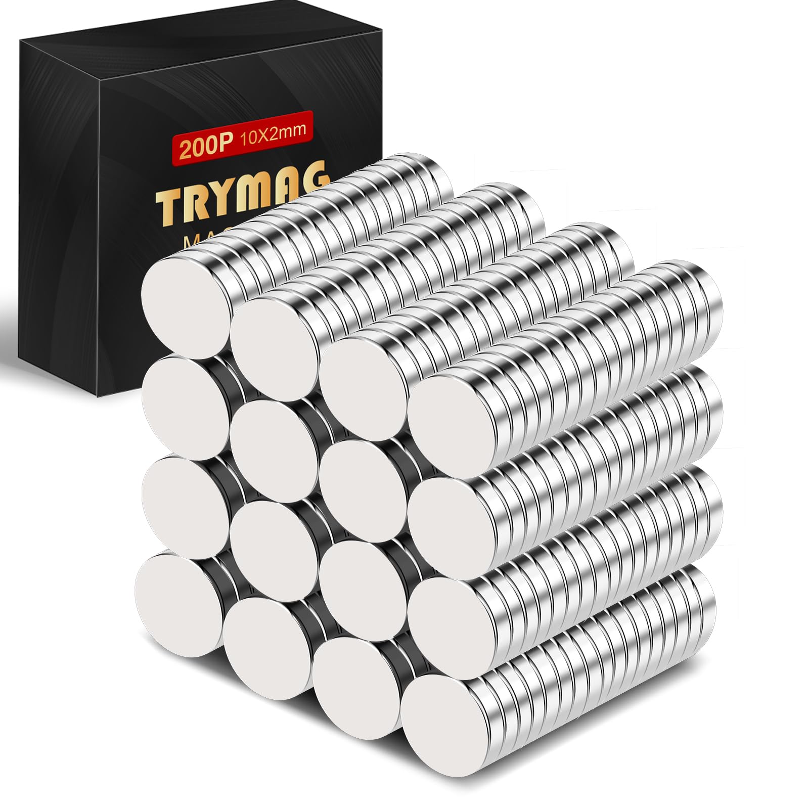 Snapklik.com : TRYMAG Small 10x2mm 200Pcs Round Refrigerator Magnets