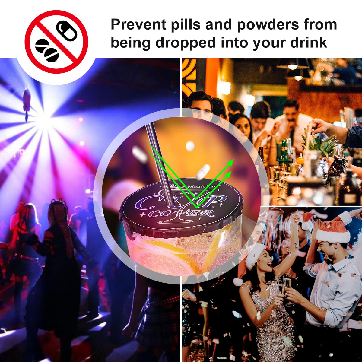 Snapklik.com : 50 Pack Drink Cover For Alcohol Protection, Disposable ...