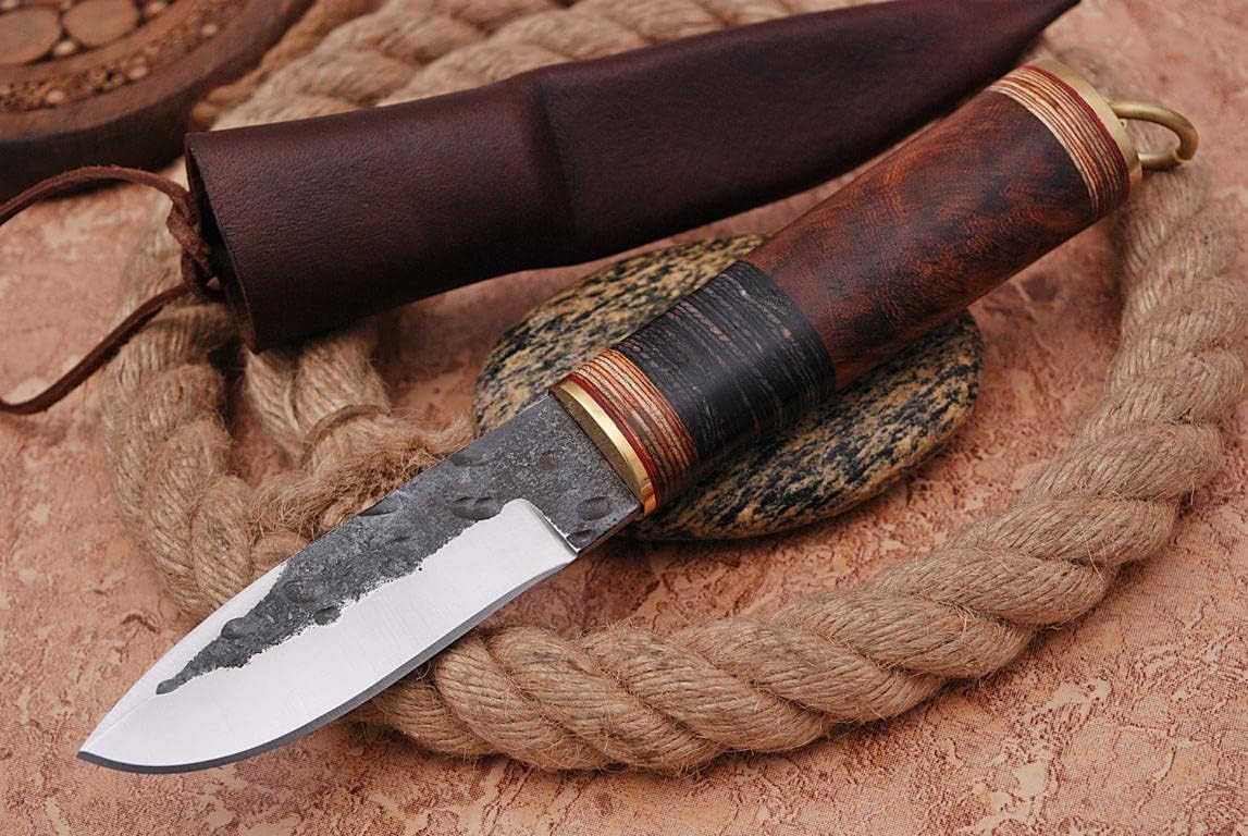 Battle-Merchant Mittelalter echtes Kurzsax mit Knochengriff und Scheide ...