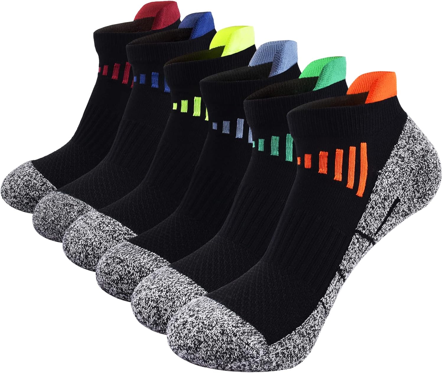 Amazon.com: J.WMEET Mens Low Cut Ankle Athletic Socks Cotton Mesh ...