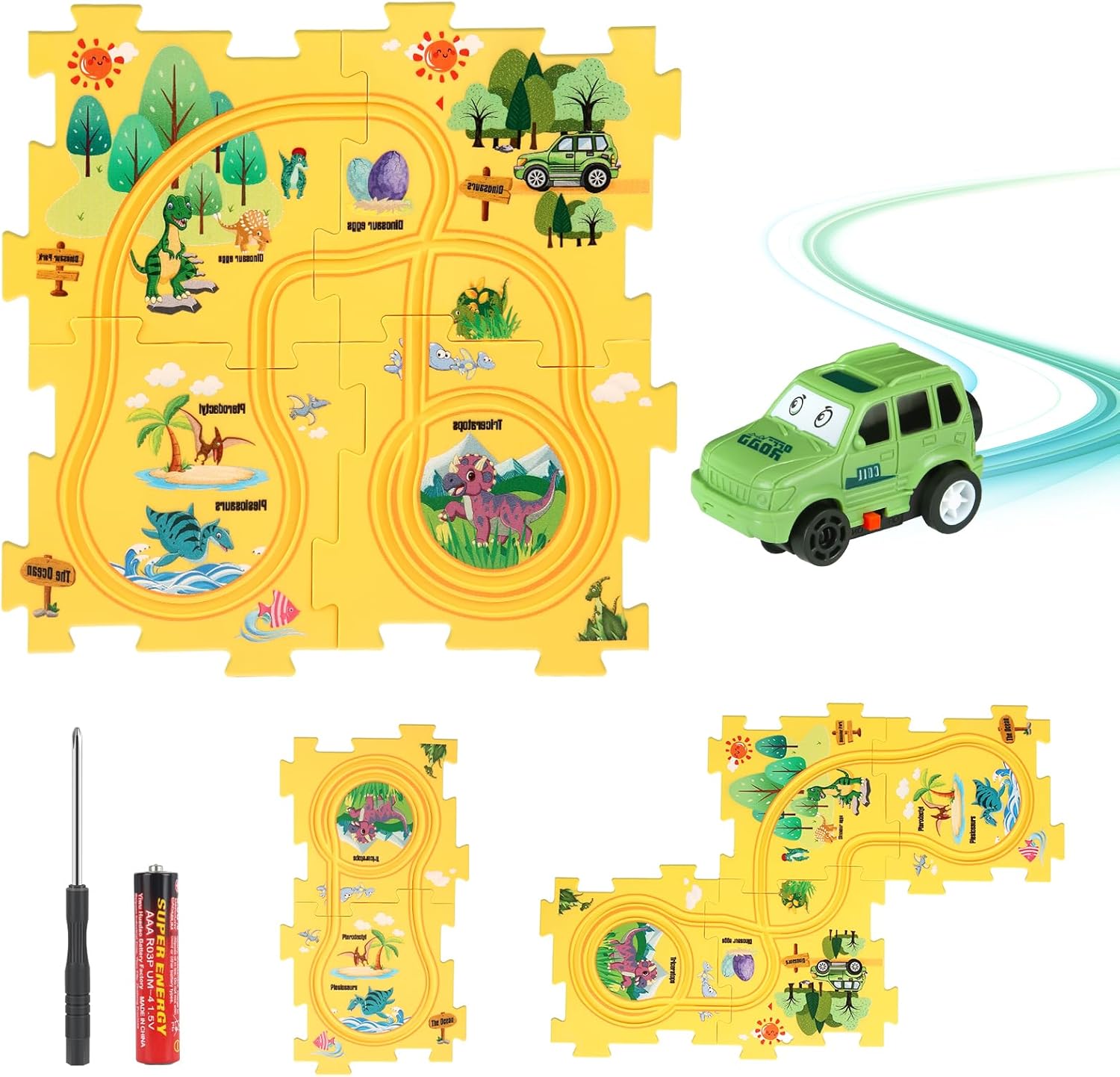 Amazon.com: Track Car Play Set, Children's Educational Puzzle Track Car ...