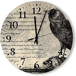 Amazon.com: ArogGeld The Raven Distressed Style Wall Clock Gothic ...