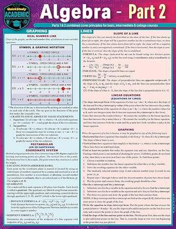 Algebra Part 2: a QuickStudy Laminated Reference Guide: Kizlik, S B, Expolog, LLC: 0654614051110 ...