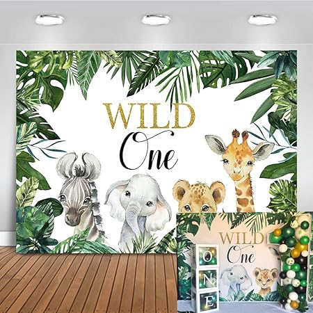 Amazon.com : Avezano Safari Wild One Backdrop for Boy Jungle Animal ...