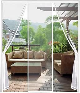 Door Screen with Upgraded Hook and Loop Adhesive Edging Frame 90x195cm ...