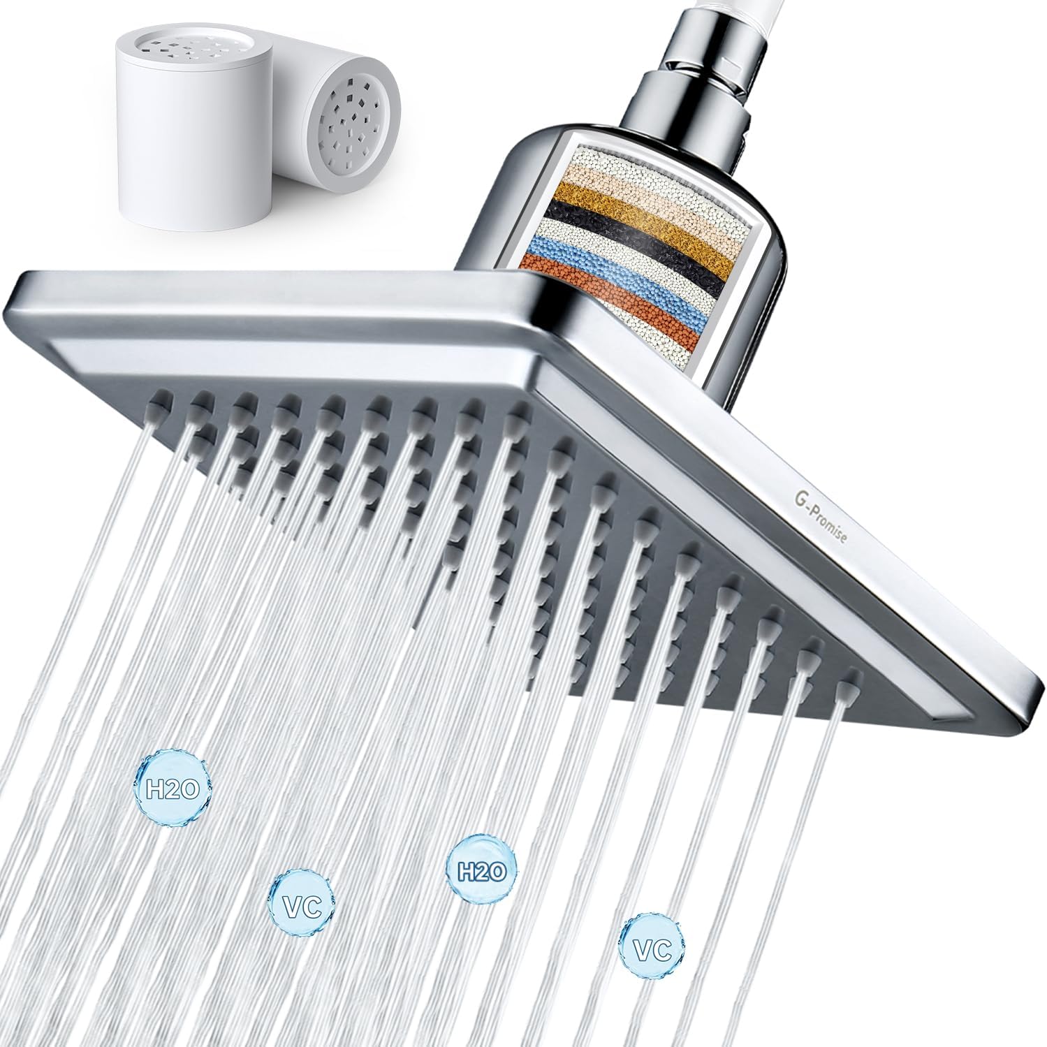 Afina High Pressure Filtered Shower Head - Advanced Filtration for Hair ...