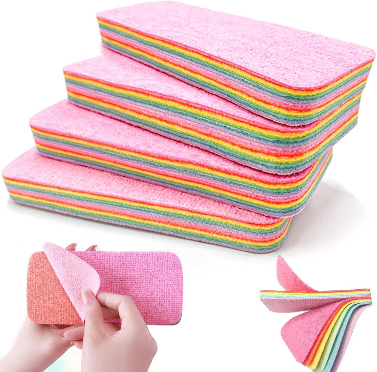 Amazon.com: Layered Microfiber Sponge, Layered Cleaning Sponge, Multi ...