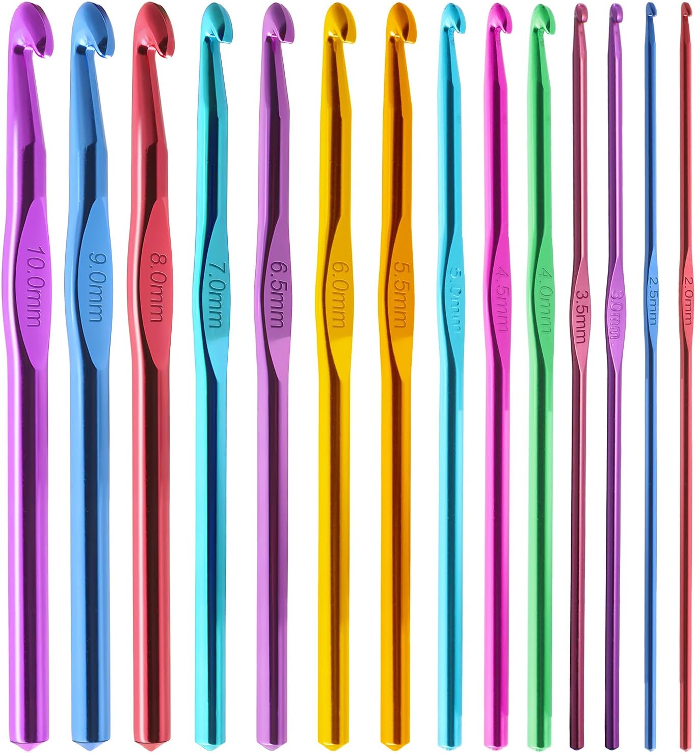 9Pcs Crochet Hooks Set, Ergonomic Handle Crochet Hook Needles for ...