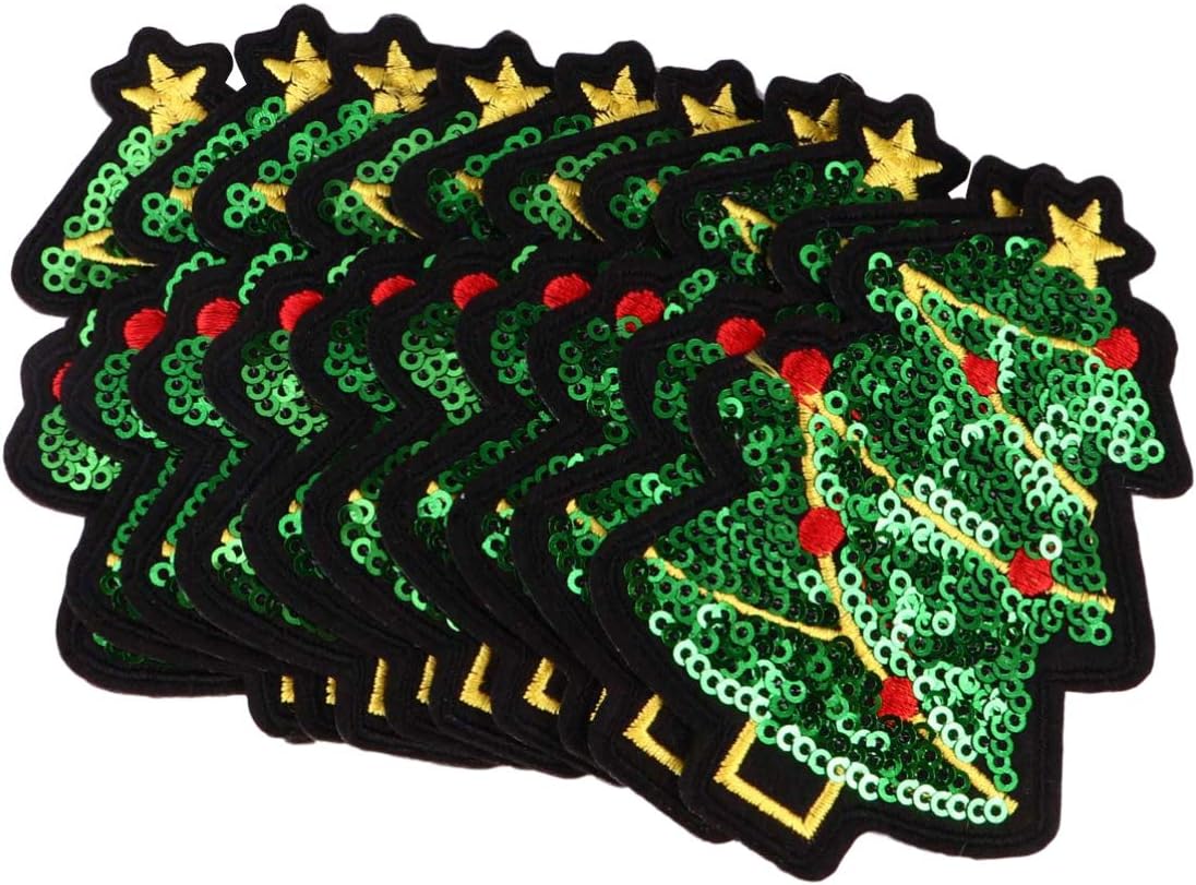 Amazon.com: Operitacx Christmas Applique Patches, Cute Iron On Patches ...