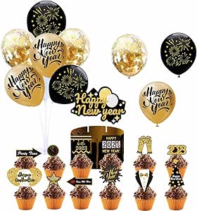 Amazon.com: Happy New Year Party Supplies, Happy New Year party set ...