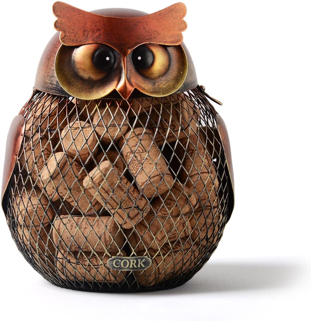 SEINHIJO Wine Cork Holder Owl Figurine Statue Modern Sculpture Decor ...