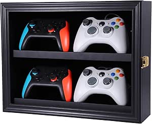 COMSRV Game Controller Display Case Wall Mount Wood Video Game ...