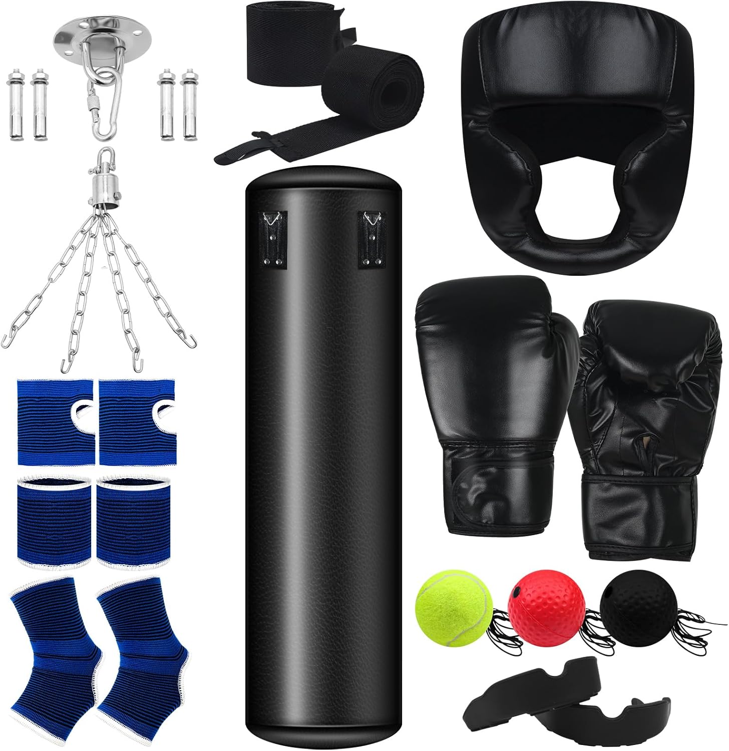 Amazon.com : Motionchic 13 Pcs Punching Bag Adult 4 ft Pu Boxing Bag ...