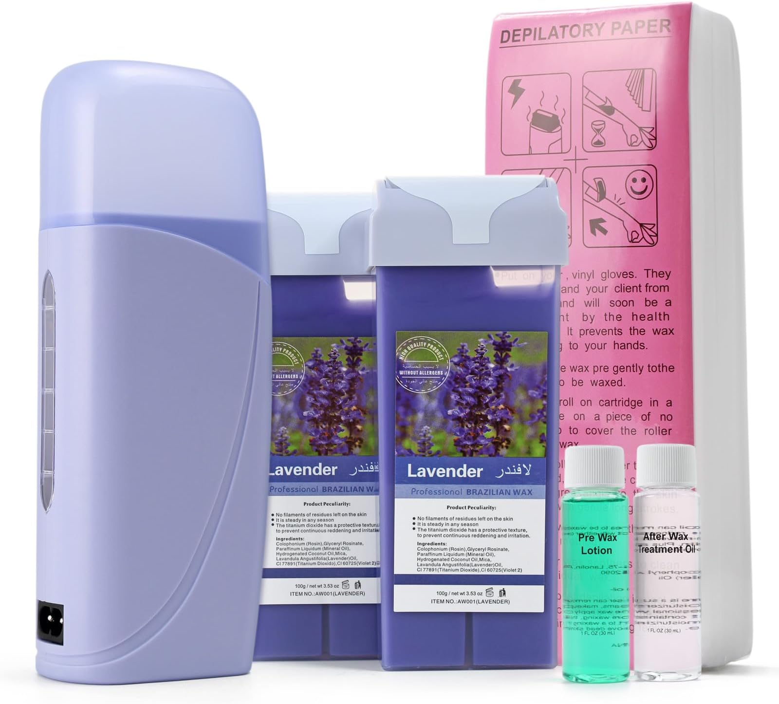 Amazon.com : soft wax roller kit for hair removal- wax cartridge X3 / 2 ...