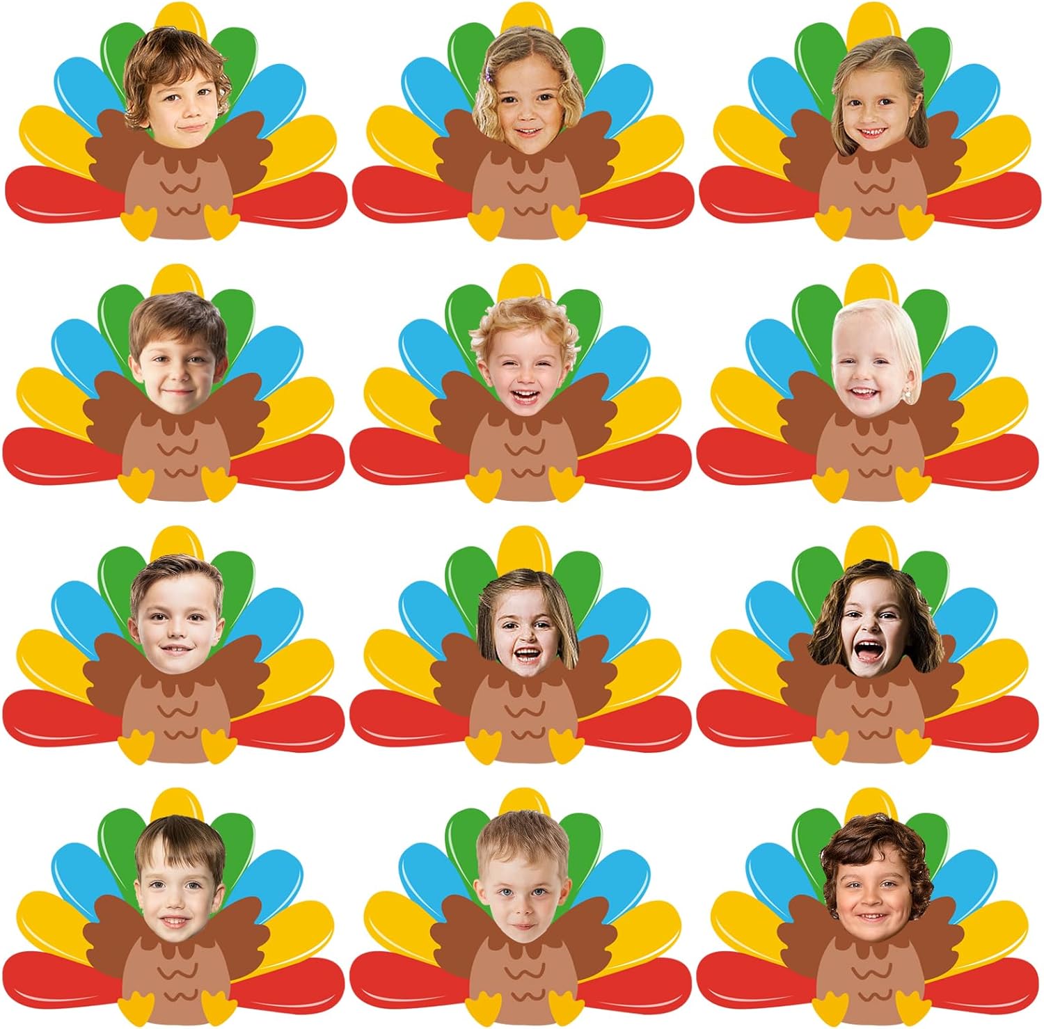 Amazon.com: 50Pcs Thanksgiving Turkey Cutouts Thanksgiving Turkey ...