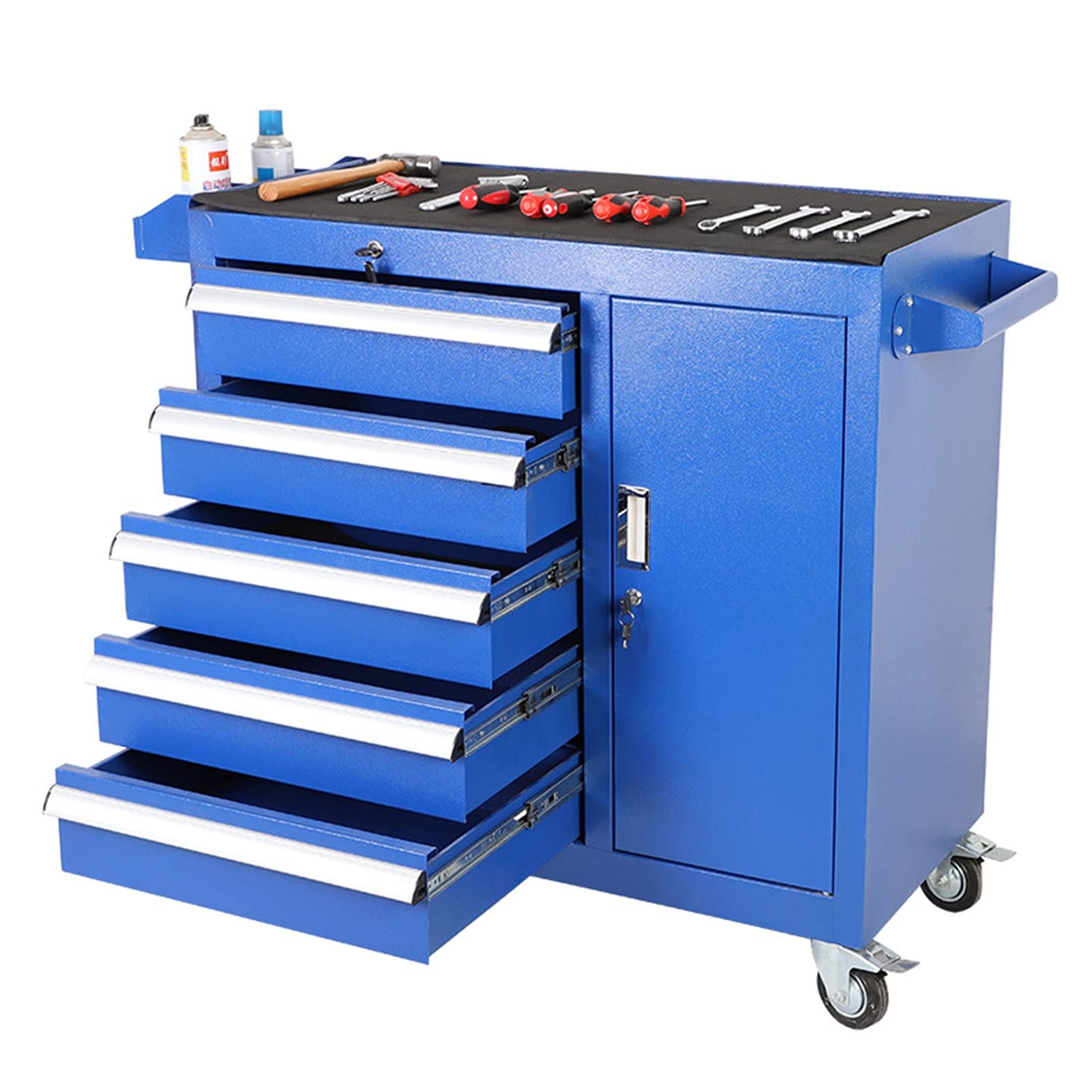 Buy 5-drawer Chest, Rolling Tool Cart Cabinet with Wheels and Locking ...