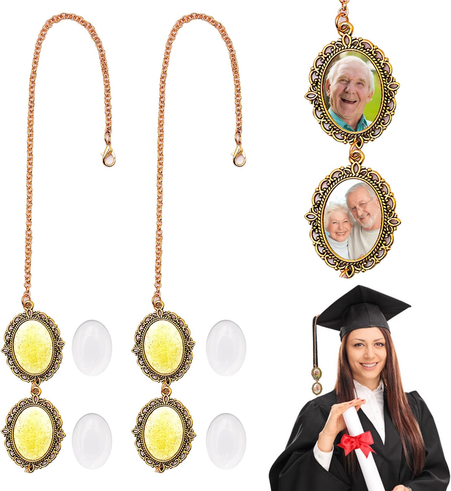 Amazon.com: Graduate Memorial Photo Charm with Holder 2pcs, Tassel ...