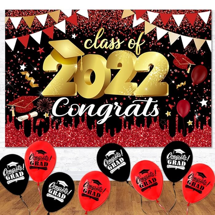 Buy Class of 2022 Backdrop-Graduation Party Decorations 2022 Maroon and ...