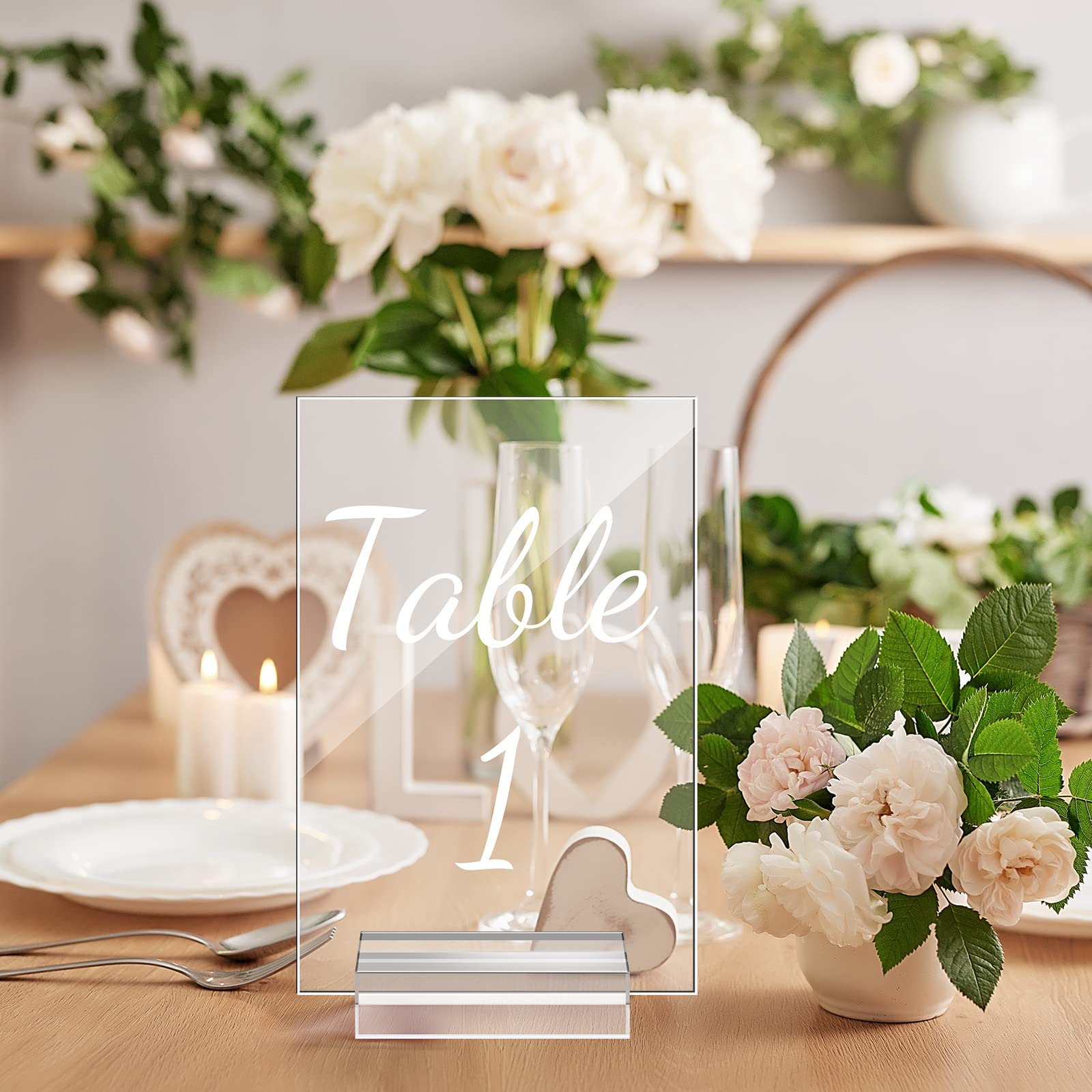 40 Pack Acrylic Wedding Table Number 1-40 Clear Wedding Table Stand ...